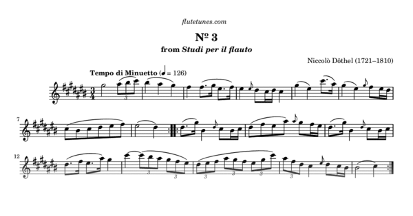 Study No. 3 in C-sharp major from Studi per il flauto (N. Dôthel ...