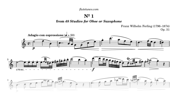 Study No. 1 in C major from 48 Studies for Oboe or Saxophone (F.W ...
