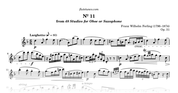 Study No. 11 in D minor from 48 Studies for Oboe or Saxophone (F.W ...