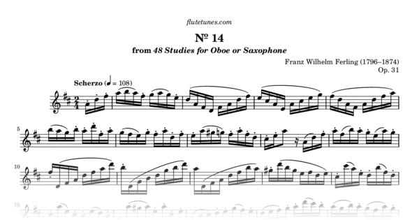 Study No. 14 in D major from 48 Studies for Oboe or Saxophone (F.W ...