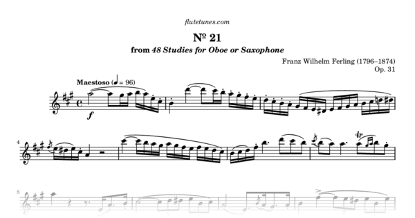 Study No. 21 in A major from 48 Studies for Oboe or Saxophone (F.W ...