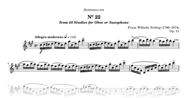 Study No. 22 in A major from 48 Studies for Oboe or Saxophone (F.W ...