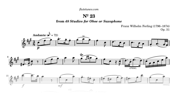 Study No. 23 in F-sharp minor from 48 Studies for Oboe or Saxophone (F ...