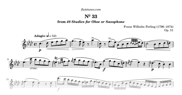 Study No. 33 in A-flat major from 48 Studies for Oboe or Saxophone (F.W ...