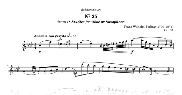 Study No. 35 in F minor from 48 Studies for Oboe or Saxophone (F.W ...