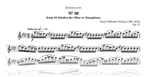 Study No. 36 in A-flat major from 48 Studies for Oboe or Saxophone (F.W ...