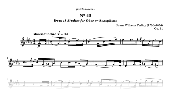 Study No. 43 in B-flat minor from 48 Studies for Oboe or Saxophone (F.W ...