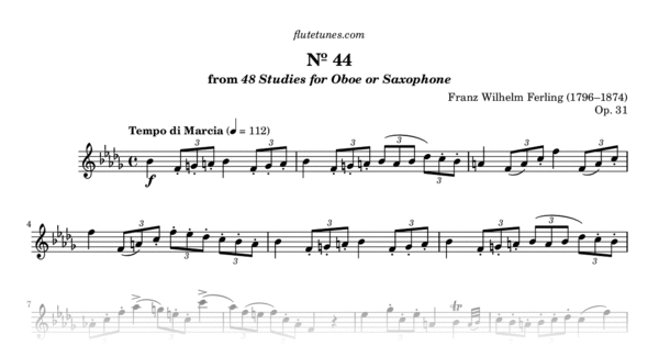 Study No. 44 in B-flat minor from 48 Studies for Oboe or Saxophone (F.W ...