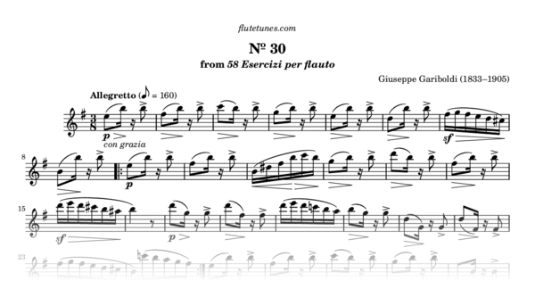 Study No. 30 in E minor from 58 Esercizi per flauto (G. Gariboldi ...