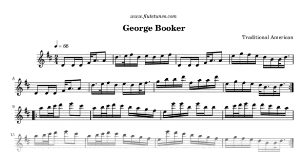 George Booker (Trad. American) - Free Flute Sheet Music | flutetunes.com