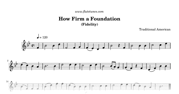 How Firm a Foundation (Trad. American) - Free Flute Sheet Music ...