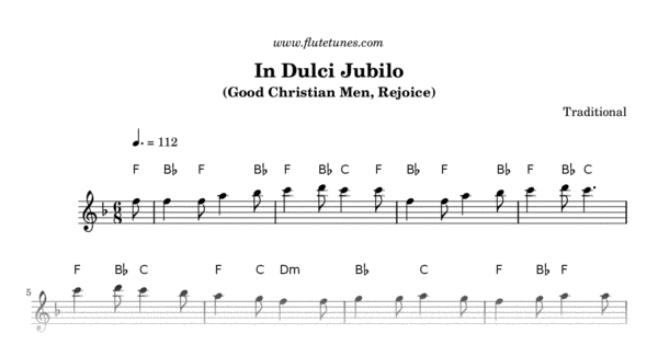 In Dulci Jubilo (Traditional) - Free Flute Sheet Music | flutetunes.com