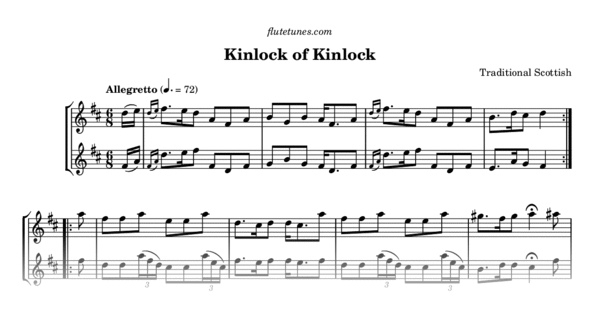 Kinlock of Kinlock (Trad. Scottish) - Free Flute Sheet Music ...