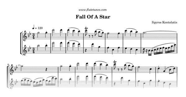 Fall Of A Star (S. Kontolatis) - Free Flute Sheet Music | flutetunes.com