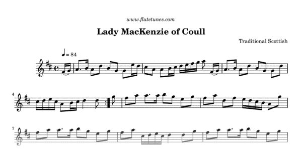 Lady MacKenzie of Coull (Trad. Scottish) - Free Flute Sheet Music ...