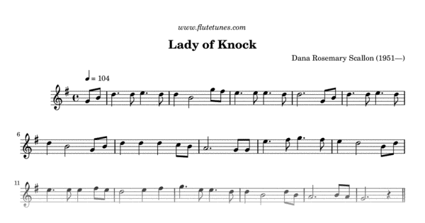Lady of Knock (D.R. Scallon) - Free Flute Sheet Music | flutetunes.com