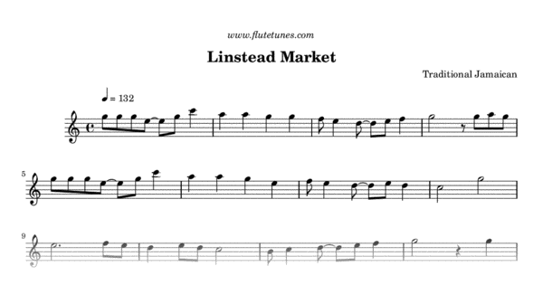 Linstead Market (Trad. Jamaican) - Free Flute Sheet Music | flutetunes.com