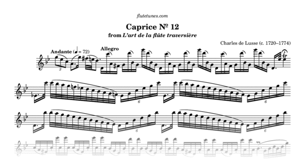 Caprice No. 12 from L’art de la flûte traversière (C. de Lusse) - Free ...
