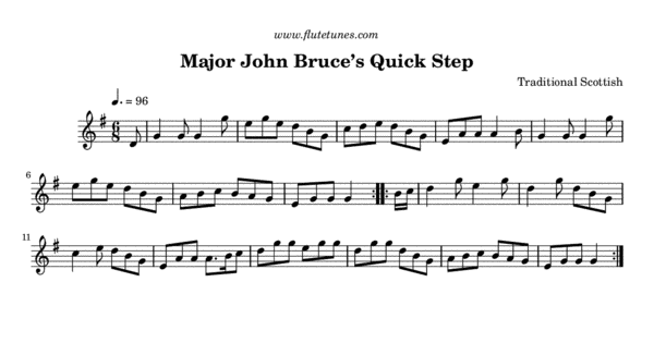Major John Bruce's Quick Step (Trad. Scottish) - Free Flute Sheet Music ...