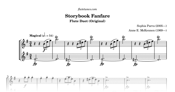 Storybook Fanfare (A.E. McKennon) - Free Flute Sheet Music | flutetunes.com