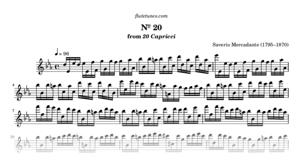 Caprice No. 20 in E-flat major from 20 Capricci (S. Mercadante) - Free ...