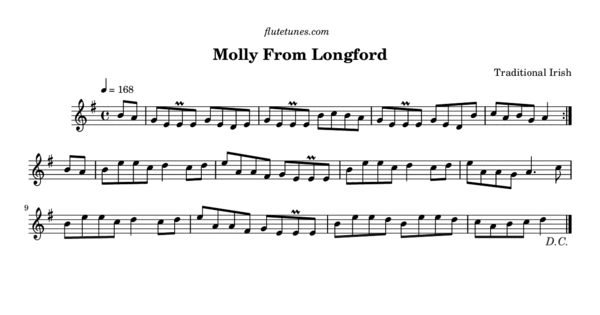 Molly From Longford (Trad. Irish) - Free Flute Sheet Music | flutetunes.com