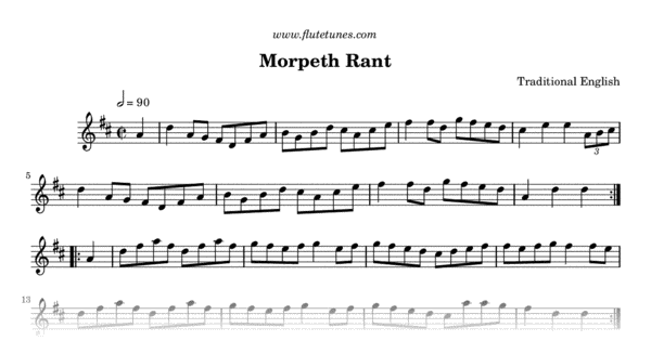 Morpeth Rant (Trad. English) - Free Flute Sheet Music | flutetunes.com