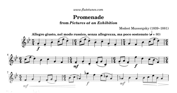 Promenade from Pictures at an Exhibition (M. Mussorgsky) - Free Flute ...