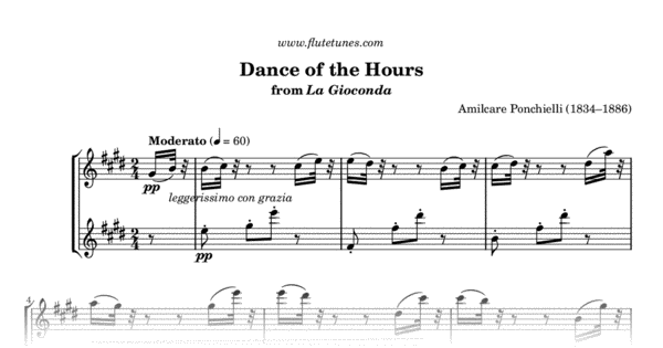Dance Of The Hours From La Gioconda A Ponchielli Free Flute Sheet