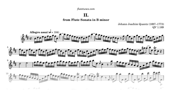 Allegro assai from Flute Sonata in B minor, QV 1:169 (J.J. Quantz ...