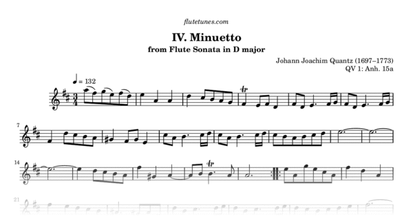 Minuetto from Flute sonata in D major, QV. 1: Anh. 15a (J.J. Quantz ...