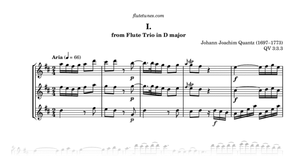 Aria from Flute Trio in D major, QV 3:3.3 (J.J. Quantz) - Free Flute ...
