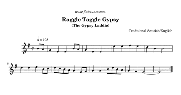Raggle Taggle Gypsy (Trad. Scottish) - Free Flute Sheet Music ...