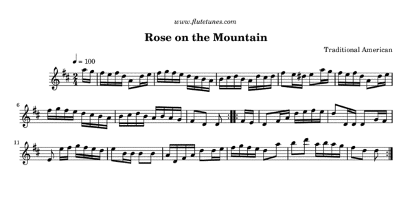 Rose on the Mountain (Trad. American) - Free Flute Sheet Music ...