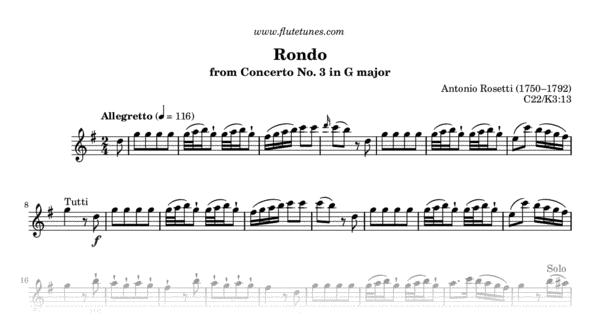 Rondo from Flute Concerto No. 3 in G major (A. Rosetti) - Free Flute ...