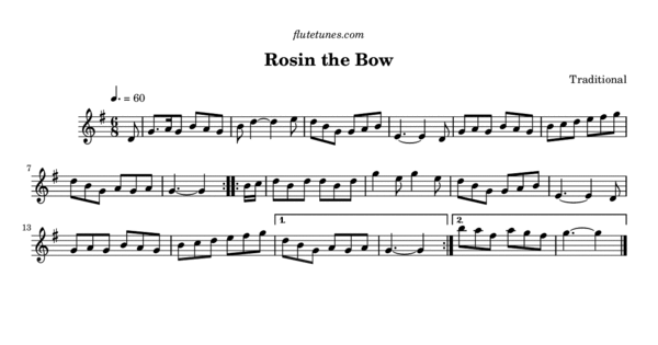 Rosin the Bow (Traditional) - Free Flute Sheet Music | flutetunes.com