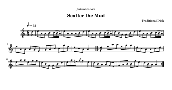 Scatter the Mud (Trad. Irish) - Free Flute Sheet Music | flutetunes.com