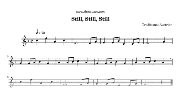 Still, Still, Still (Trad. Austrian) - Free Flute Sheet Music ...