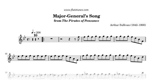 Major-General's Song from The Pirates of Penzance (A. Sullivan) - Free ...