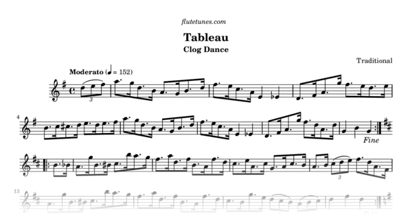 Tableau (Traditional) - Free Flute Sheet Music | flutetunes.com