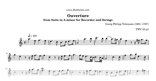 Ouverture from Suite in A minor for Recorder and Strings (G.P. Telemann ...
