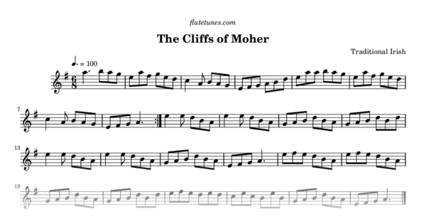 The Cliffs of Moher (Trad. Irish) - Free Flute Sheet Music | flutetunes.com