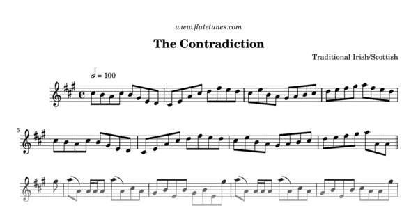 The Contradiction (Trad. Irish) - Free Flute Sheet Music | flutetunes.com