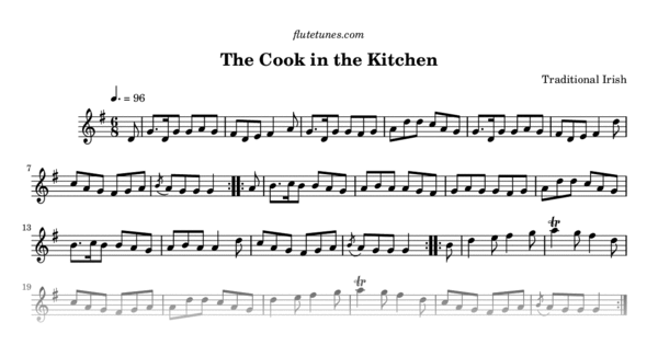 The Cook in the Kitchen (Trad. Irish) - Free Flute Sheet Music ...
