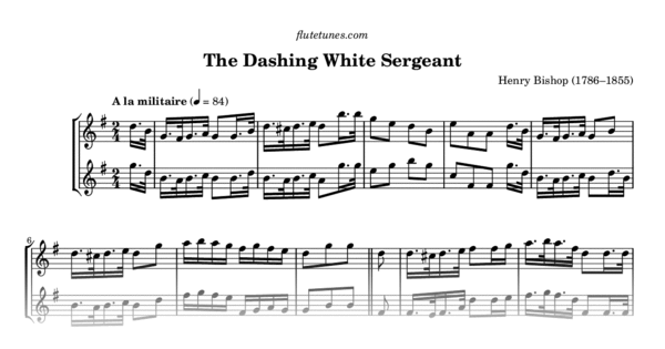 The Dashing White Sergeant (H. Bishop) - Free Flute Sheet Music ...