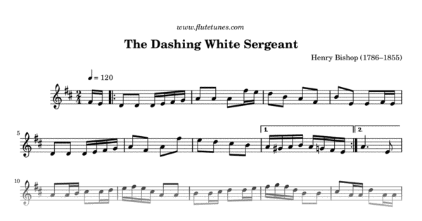 The Dashing White Sergeant (H. Bishop) - Free Flute Sheet Music ...