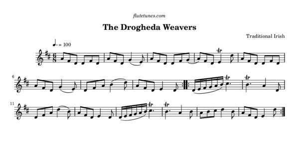 The Drogheda Weavers (Trad. Irish) - Free Flute Sheet Music ...
