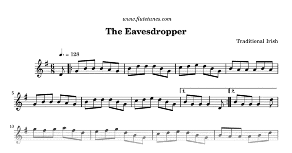 The Eavesdropper (Trad. Irish) - Free Flute Sheet Music | flutetunes.com