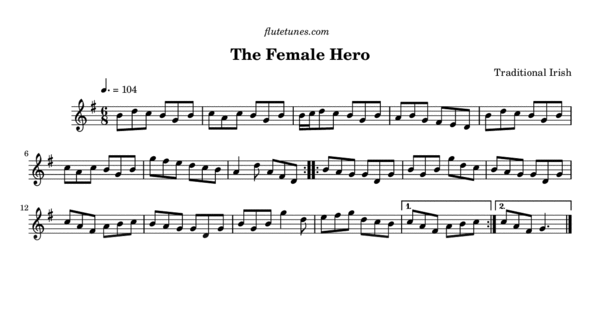 The Female Hero (Trad. Irish) - Free Flute Sheet Music | flutetunes.com
