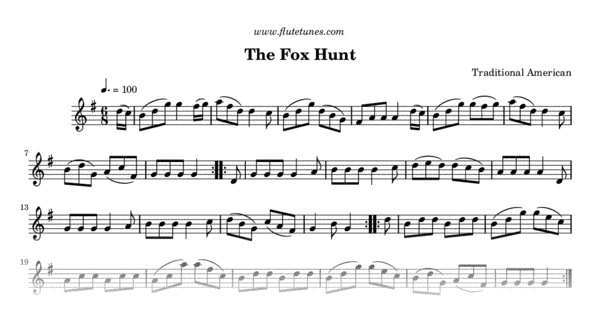 The Fox Hunt (Trad. American) - Free Flute Sheet Music | flutetunes.com